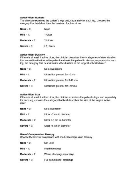 Revised Venous Clinical Severity Score | American Venous Forum